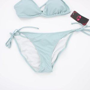 shekini | Swim | Nwt Powder Blue Triangle Top Bikini S | Poshmark